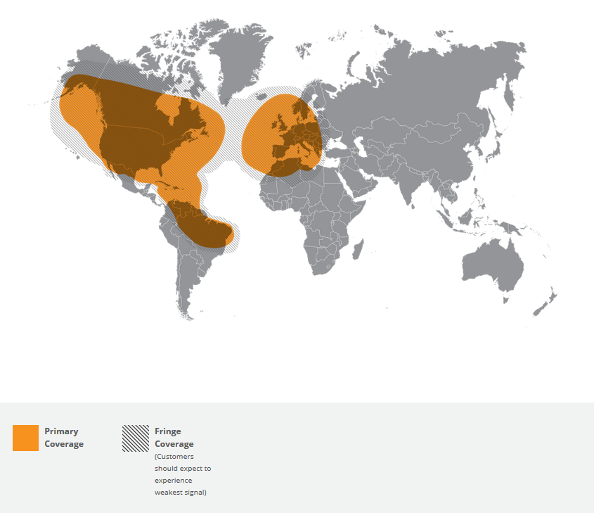 GlobalStar Satellite Phone World Wide Coverage Map | Globalcom ...